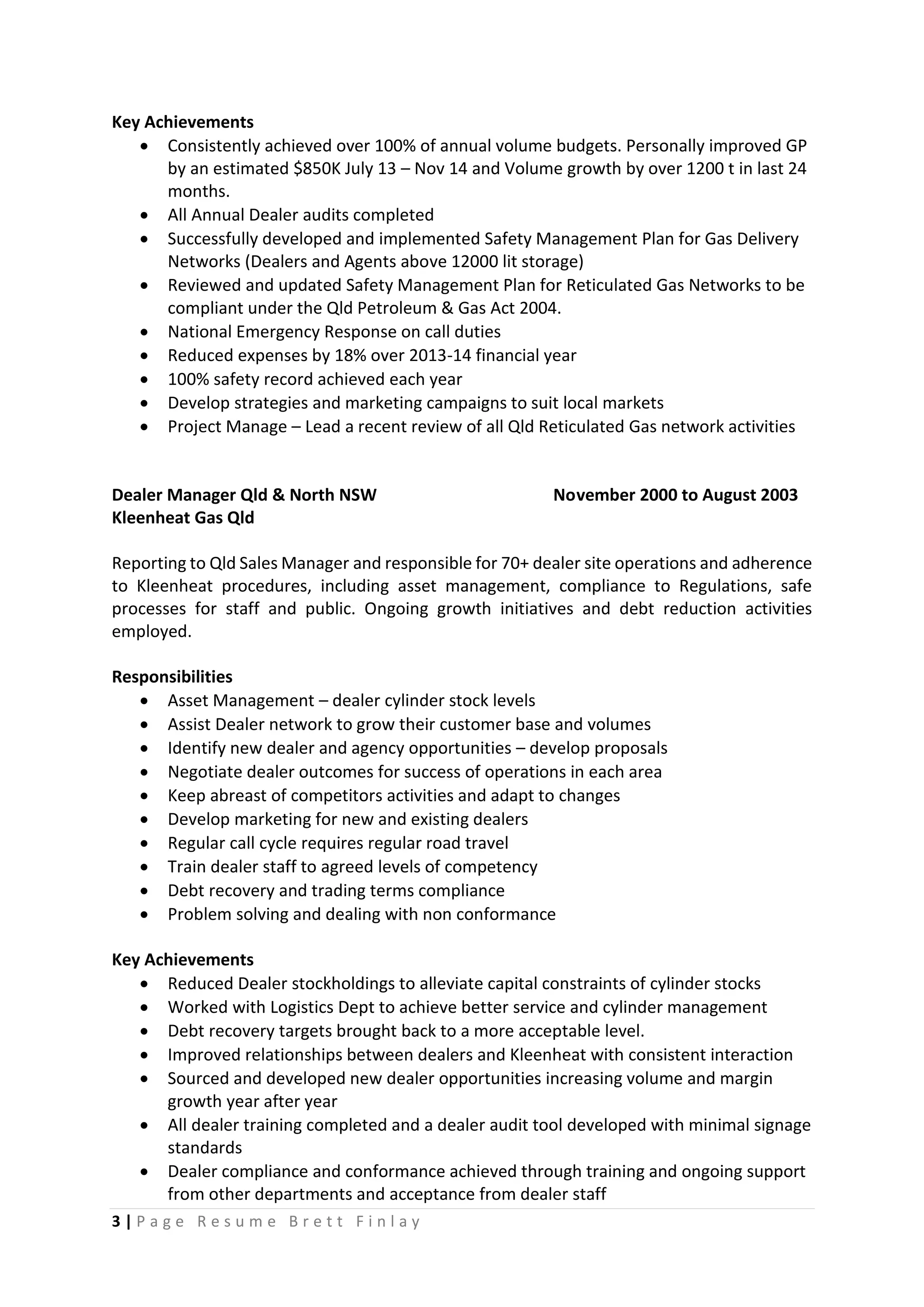 Brett finlay resume | PDF | Automotive Industry | Industries