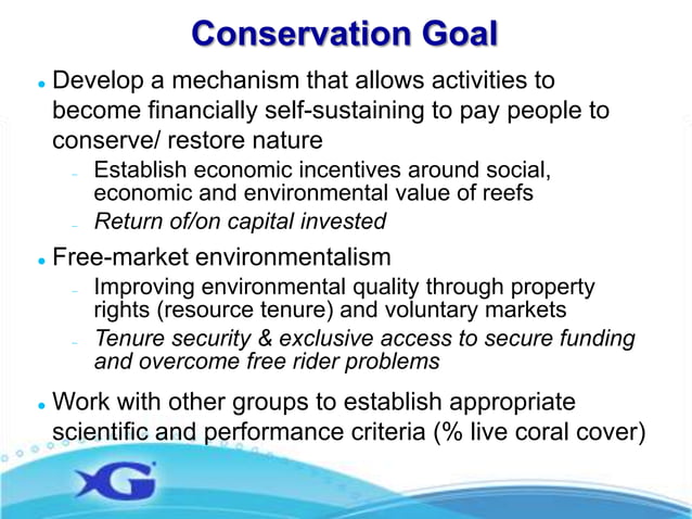 Developing Sustainable Conservation Finance Strategies for Coral Reef ...