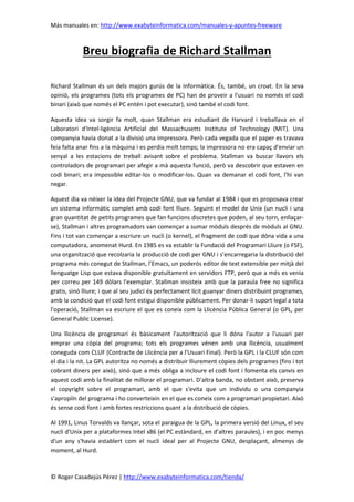 Breu biografia de Richard Stallman | PDF