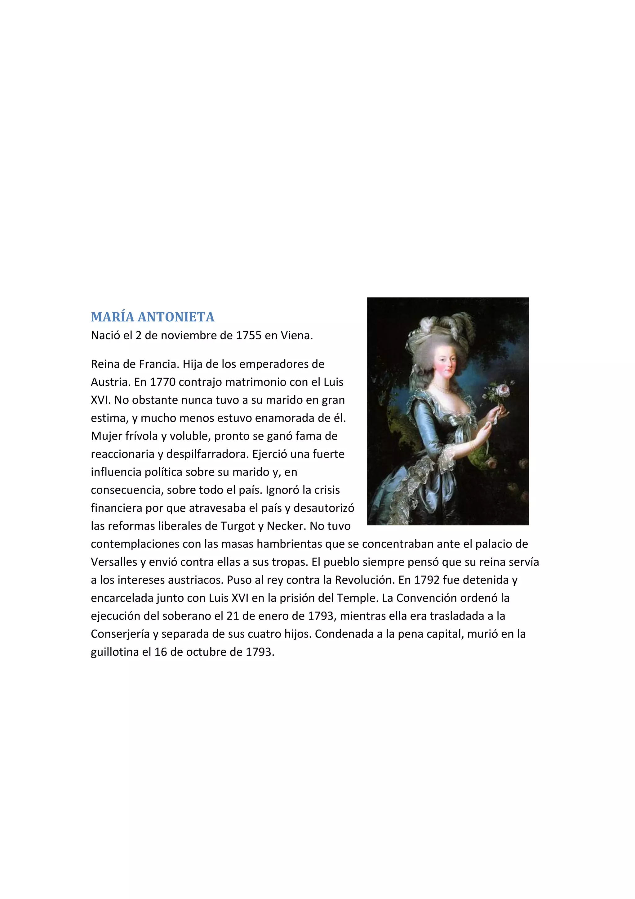 Breve biografía de los personajes de la revolución francesa copia | PDF