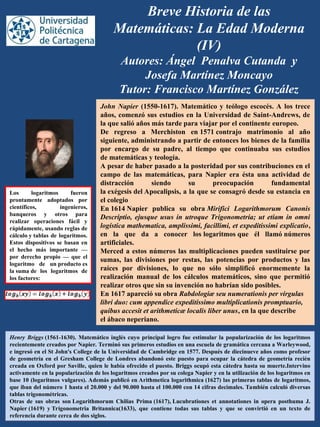 Breve Historia de las Matemáticas: La Edad Moderna y sus Pioneros | PPT