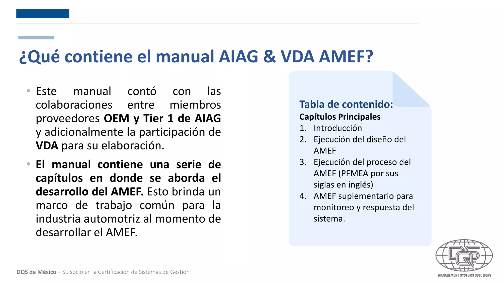 Breve introducción al Manual AIAG & VDA AMEF | PDF