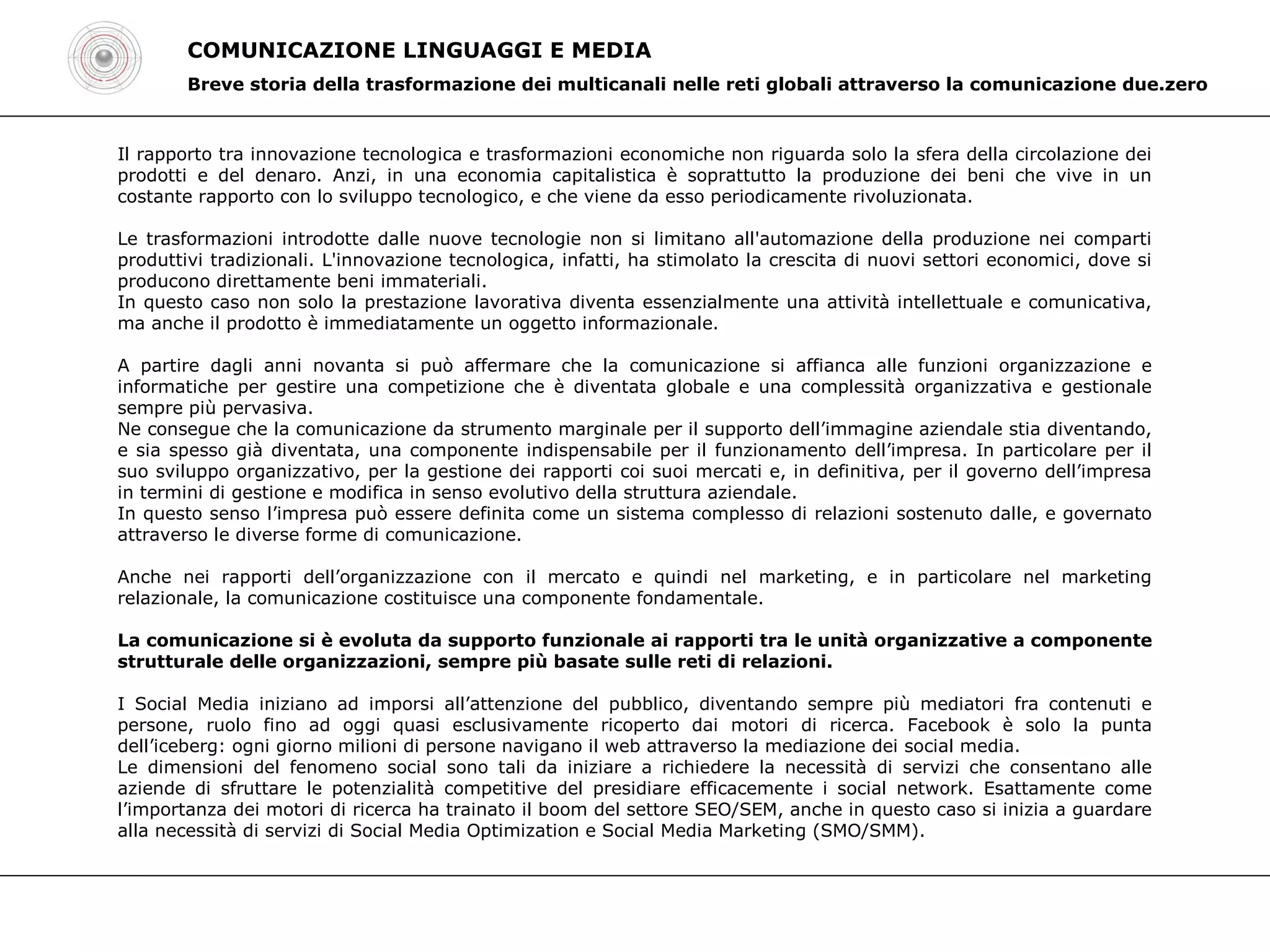 Breve storia della comunicazione | PPS