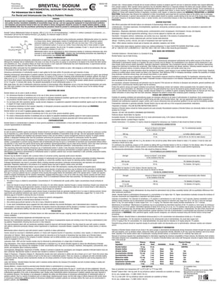 Brevital (methohexital) PI | PDF
