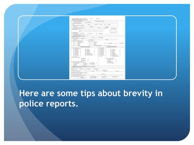 Brevity in Police Reports | PPTX