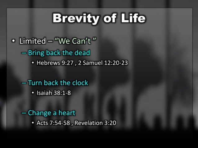 Brevity of life | PPT