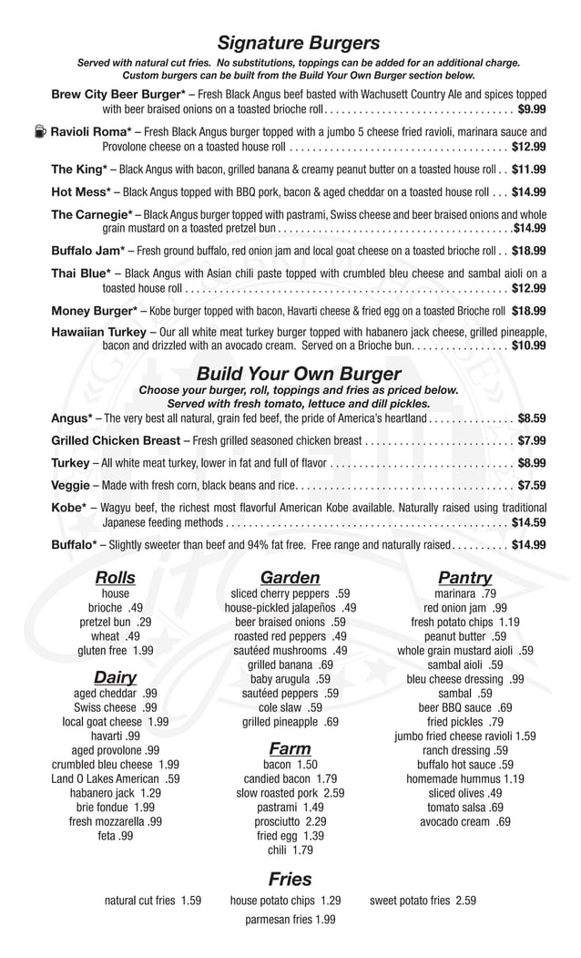 Brew City - Dinner Menu | PDF