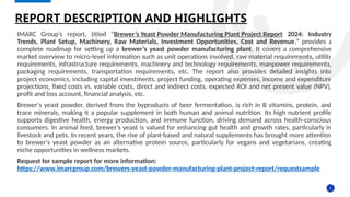 Brewer’s Yeast Powder Manufacturing Plant Project Report | PPTX