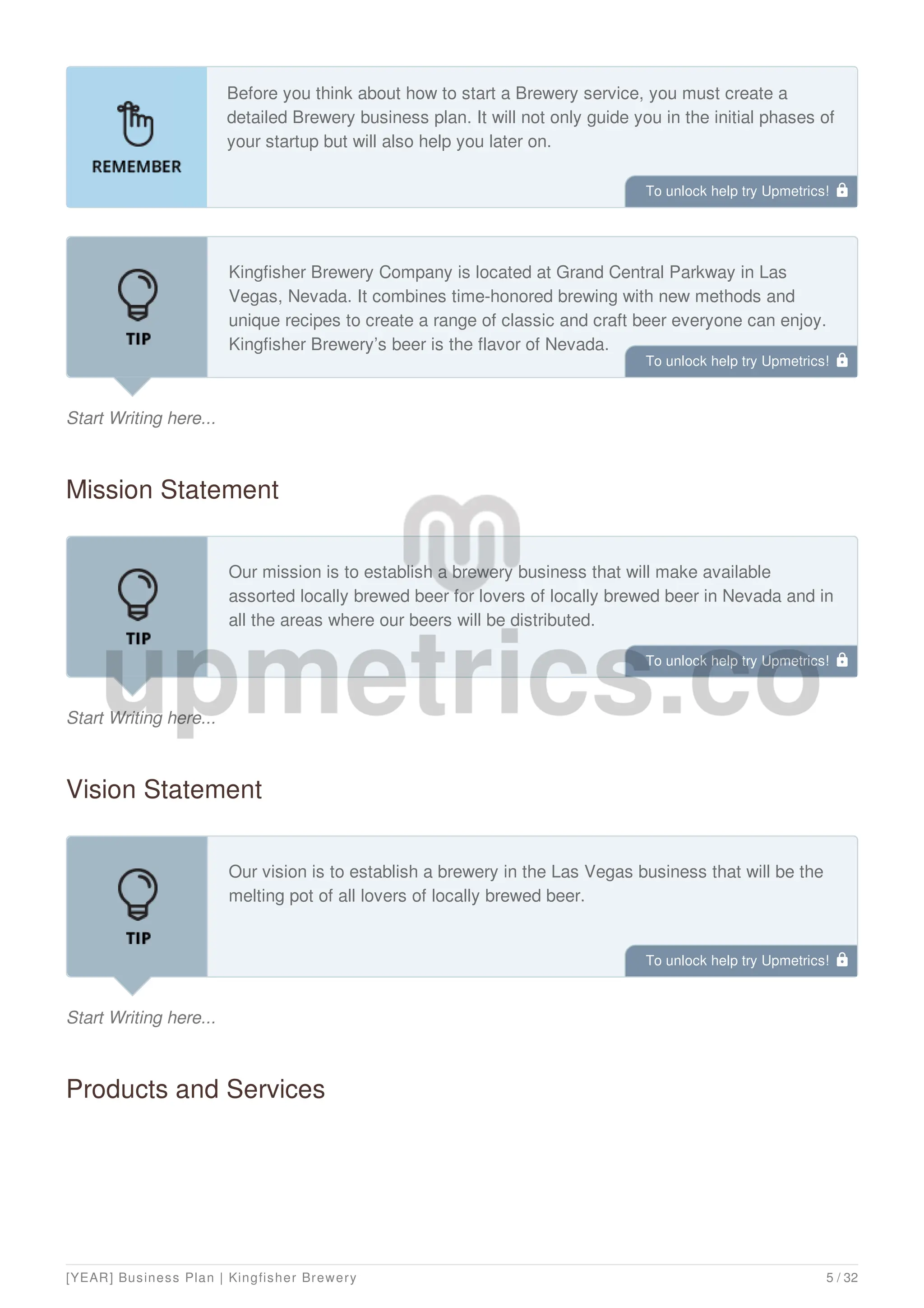 brewery business plan example template.. | PDF