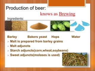 Industrial procedure of beer making | PPTX