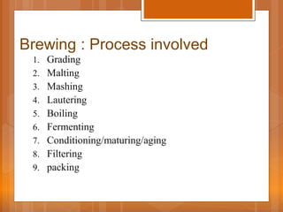 Industrial procedure of beer making | PPTX