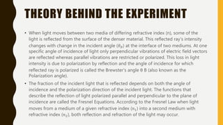 Brewster's angle | PPTX | Physics | Science