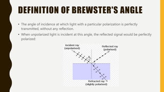 Brewster's angle | PPTX | Physics | Science
