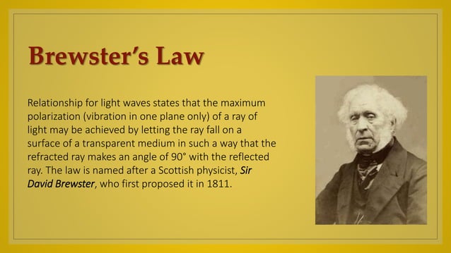 Brewster’s law of polarization | PPTX