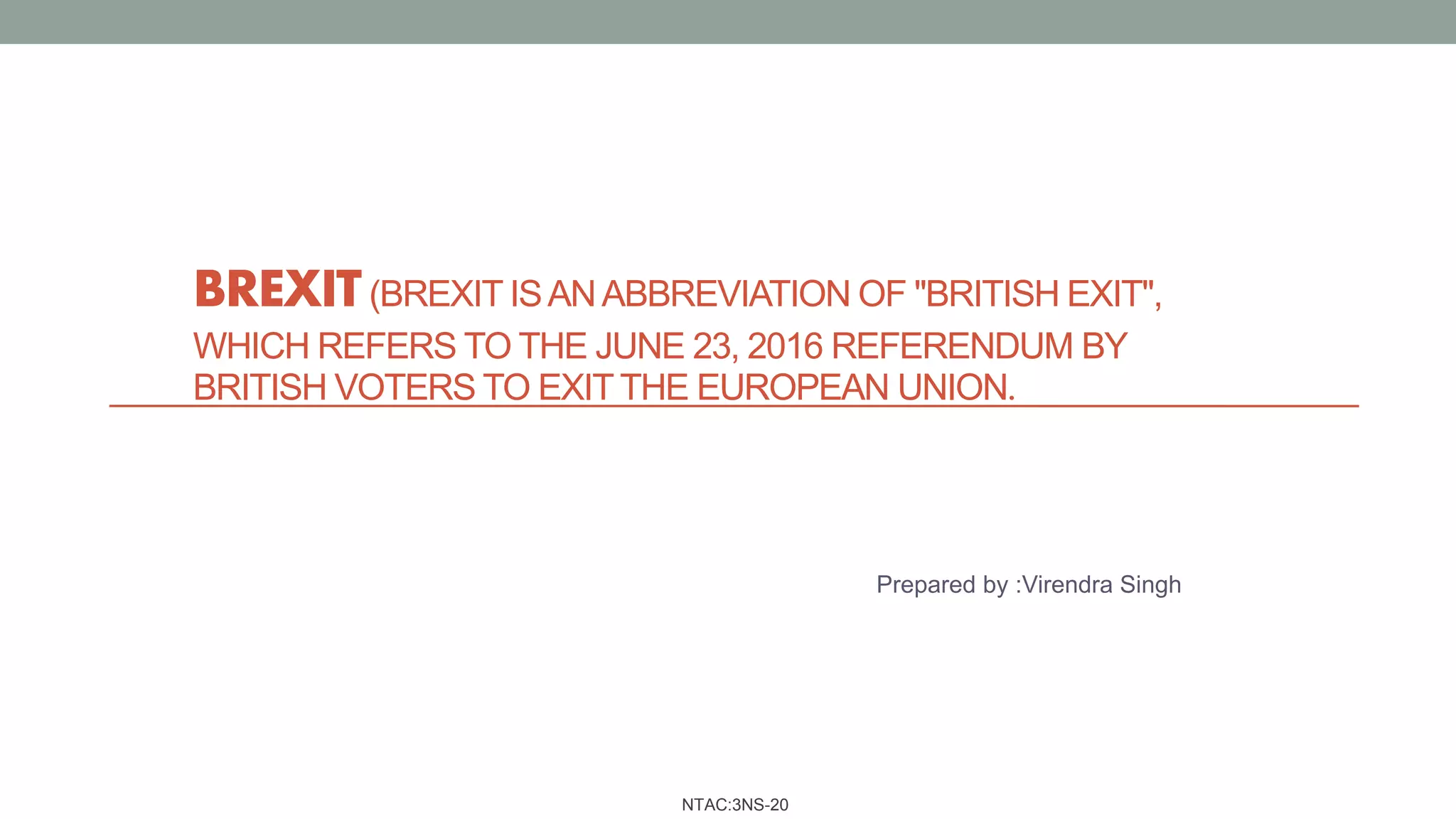 Brexit-The Exit from EU | PPT