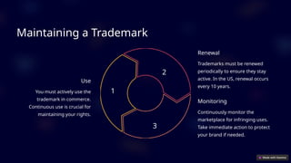 A trademark is a unique symbol or name for branding | PPTX