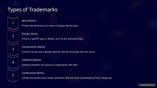 A trademark is a unique symbol or name for branding | PPTX