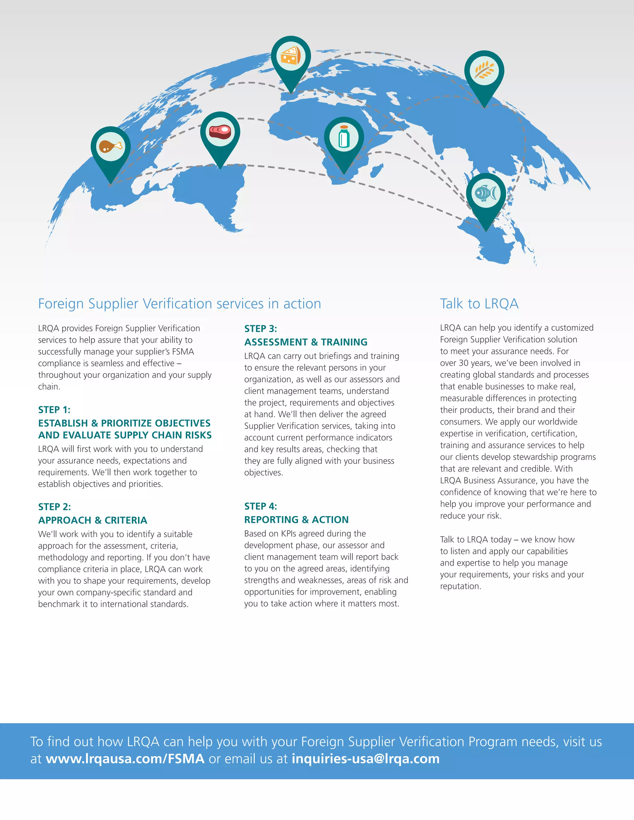 Foreign Supplier Verification Services to support FSMA requirements | PDF