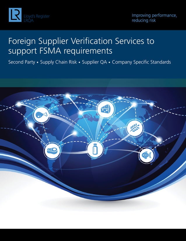 Foreign Supplier Verification Services to support FSMA requirements | PDF