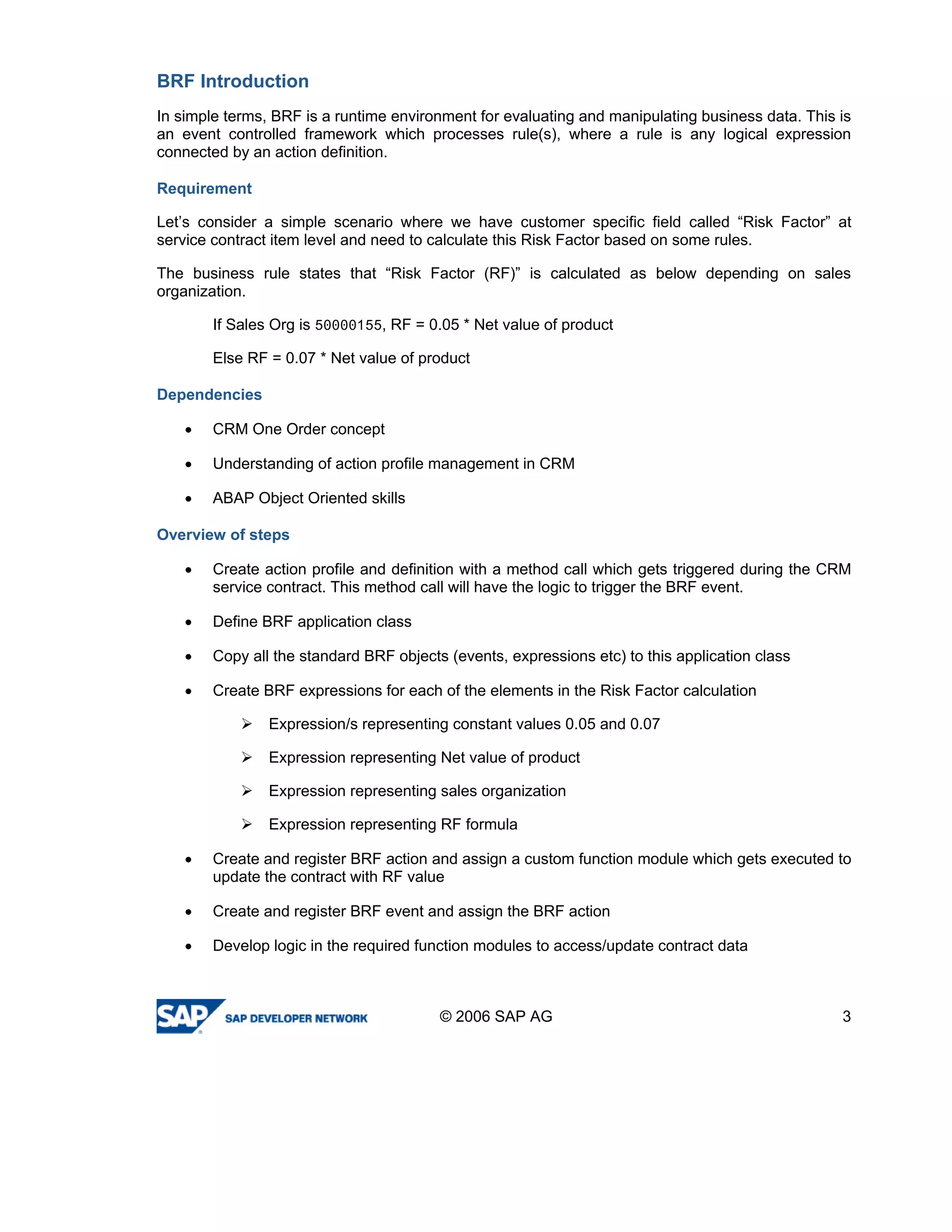 BRF (Business Rules Framework) Tool in CRM | PDF