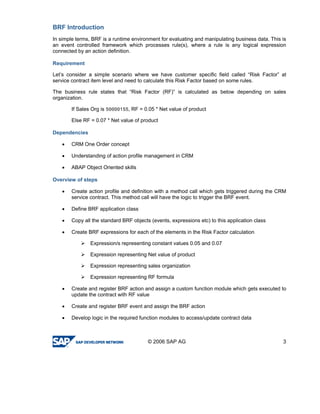 BRF (Business Rules Framework) Tool in CRM | PDF