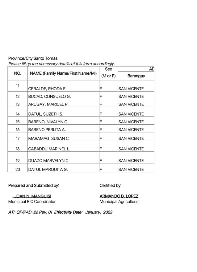 brgy-sanvi-RIC-FORM-FROM-ATI-RIC (2).pdf | College Planning | College ...