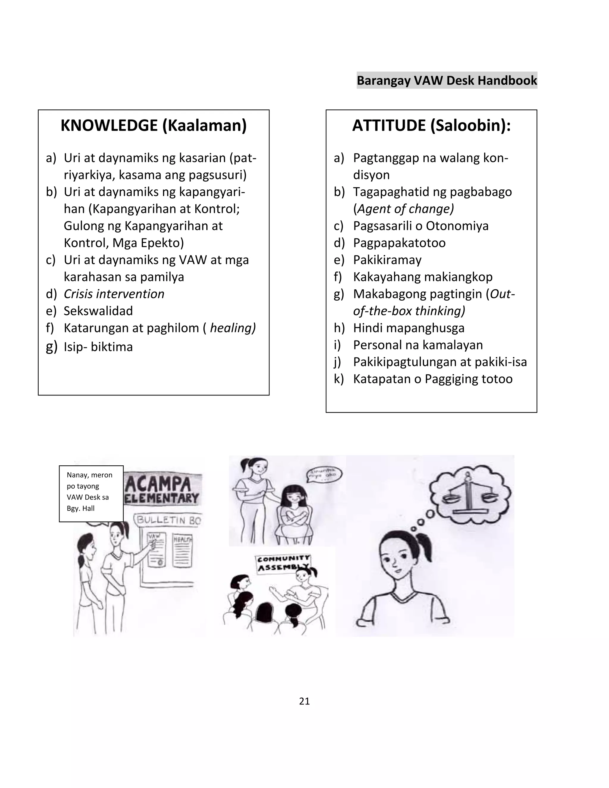 Brgy Vaw Handbook Tagalog Final Texts | PDF
