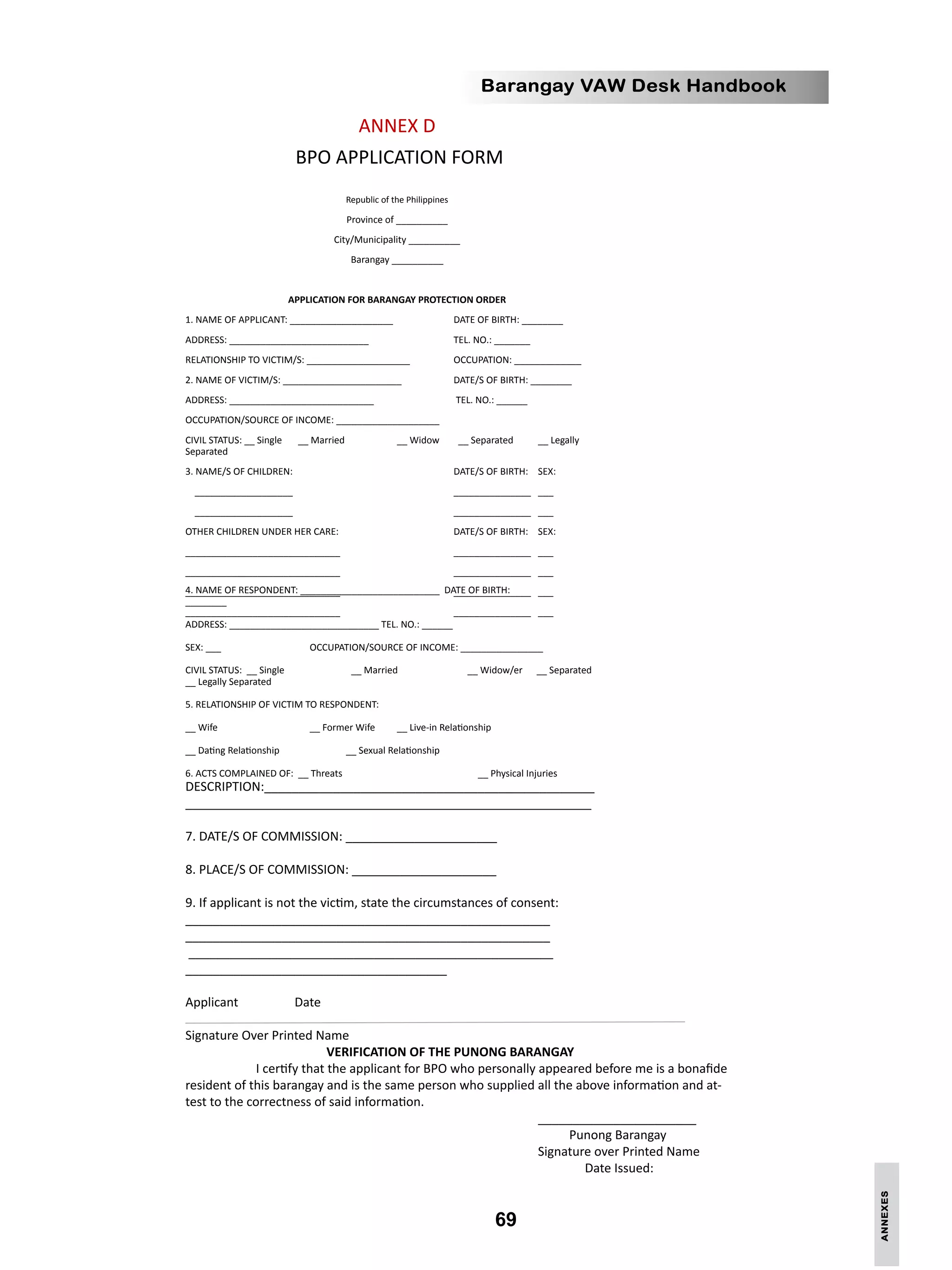 Brgy Vaw Handbook Tagalog Final Texts | PDF