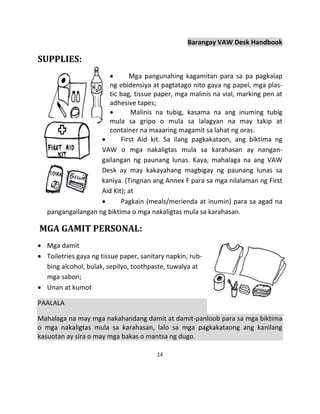 Brgy Vaw Handbook Tagalog Final Texts | PDF