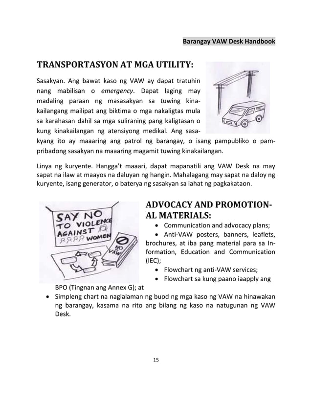Brgy Vaw Handbook Tagalog Final Texts | PDF