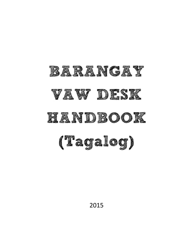 Brgy Vaw Handbook Tagalog Final Texts | PDF