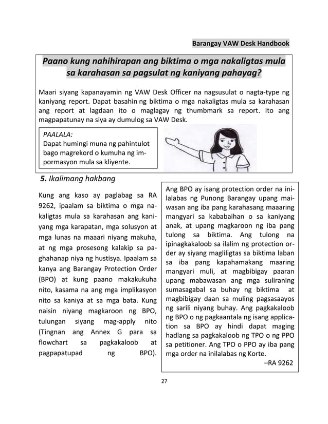 Brgy Vaw Handbook Tagalog Final Texts | PDF