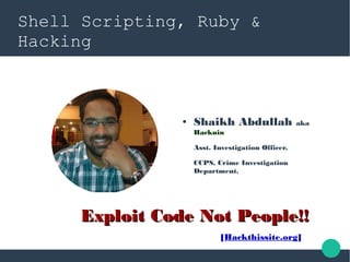 Shell Scripting & Ruby Hacking | PPT