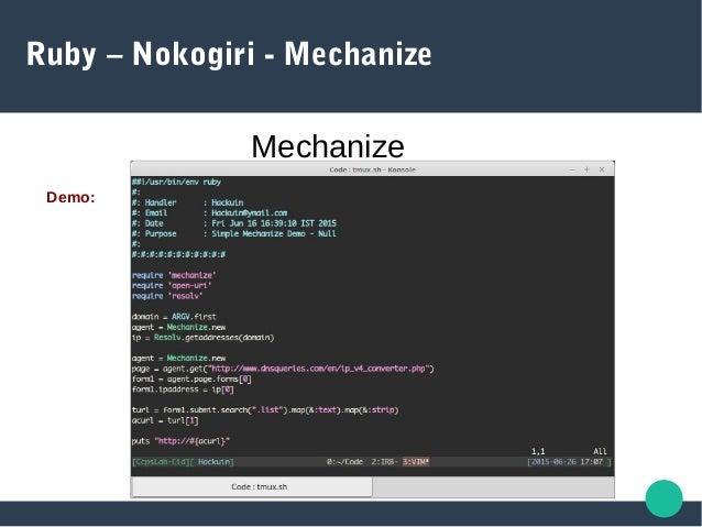 Shell Scripting & Ruby Hacking
