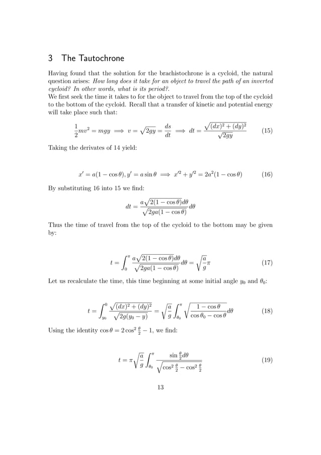 Brian Covello: Review on Cycloidal Pathways Using Differential Equations | PDF