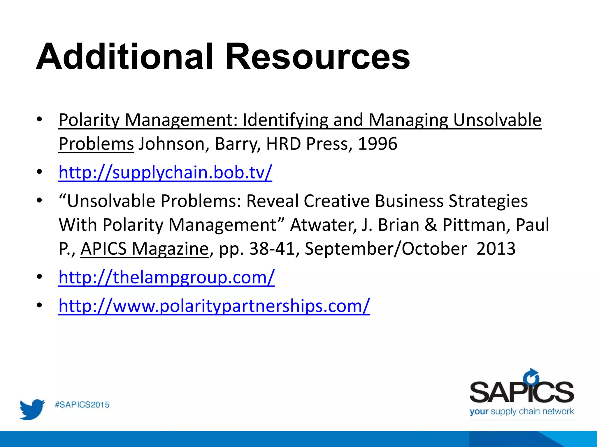 Problem Solving VS. Polarity Management: You need to know the ...