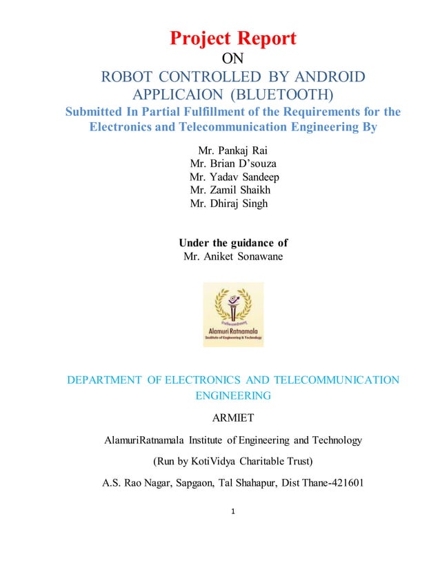 Bluetooth Controlled Robot | DOCX