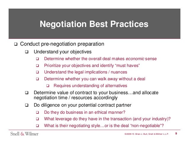 How To Negotiate Contracts by Brian Burt