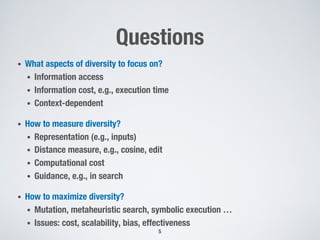 Revisiting the Notion of Diversity in Software Testing | PDF