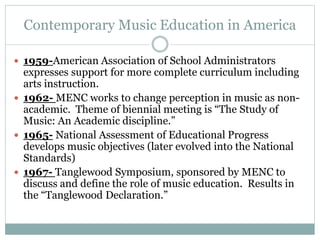 A Brief History of Music Education in America | PPTX
