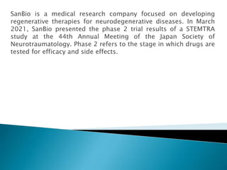 Phase 2 Trial of SB623 Stem Cell Therapy Shows Promising Results | PPTX