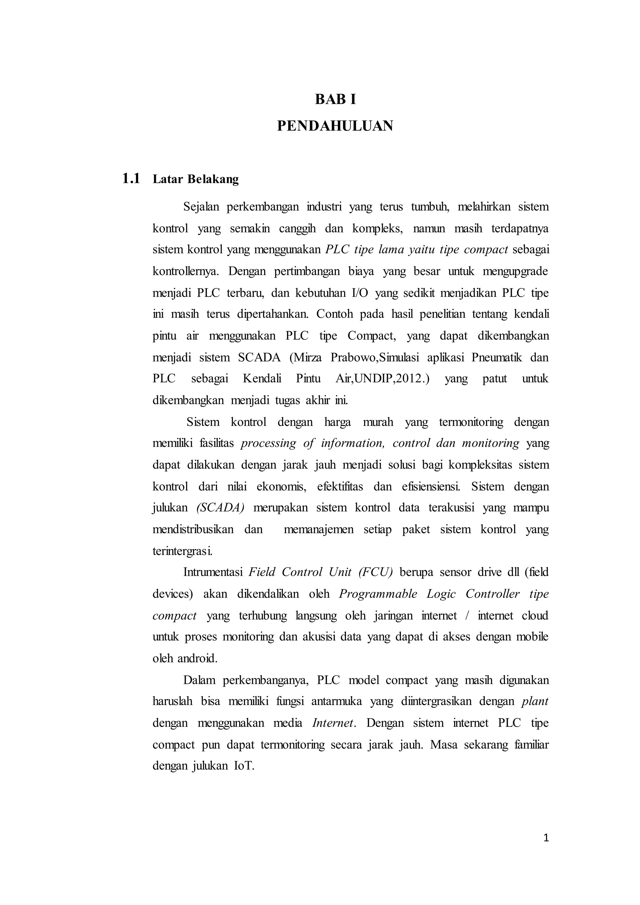 Pengembangan Sistem SCADA Pada PLC Tipe COMPACT Untuk Aplikasi PIntu ...