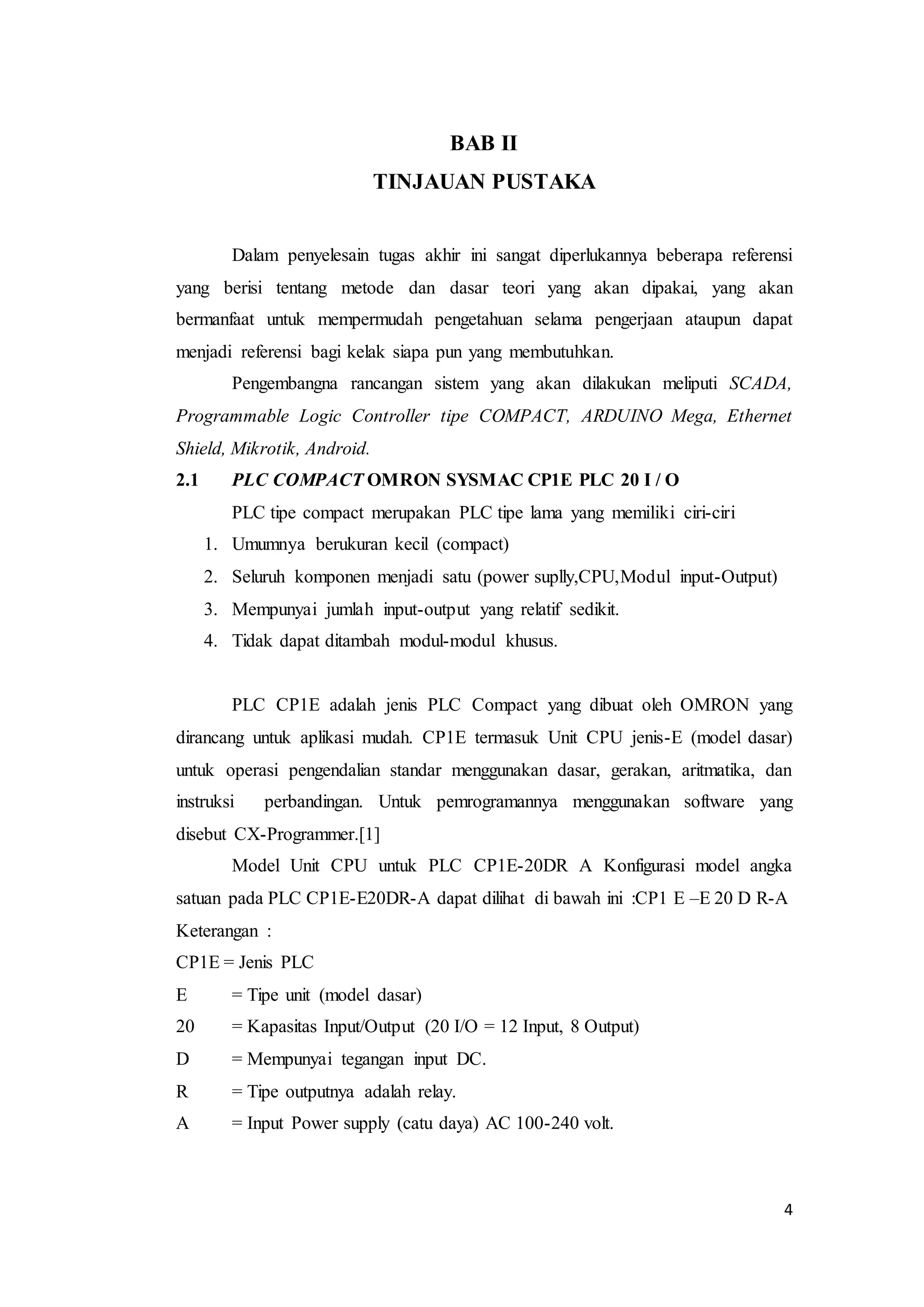 Pengembangan Sistem SCADA Pada PLC Tipe COMPACT Untuk Aplikasi PIntu ...