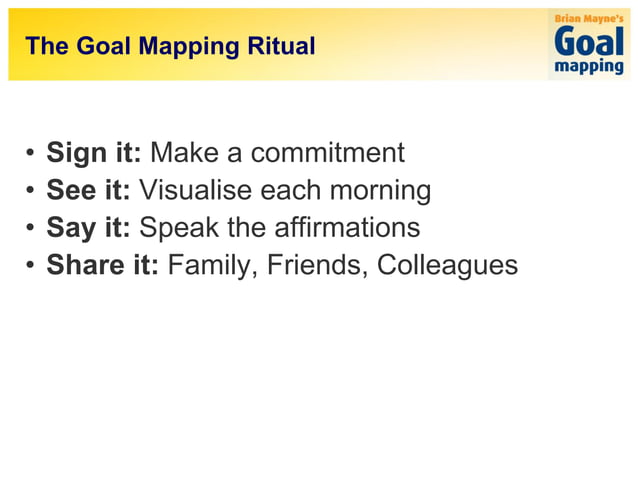 Goal Mapping Keynote Presentation - Brian Mayne | PDF