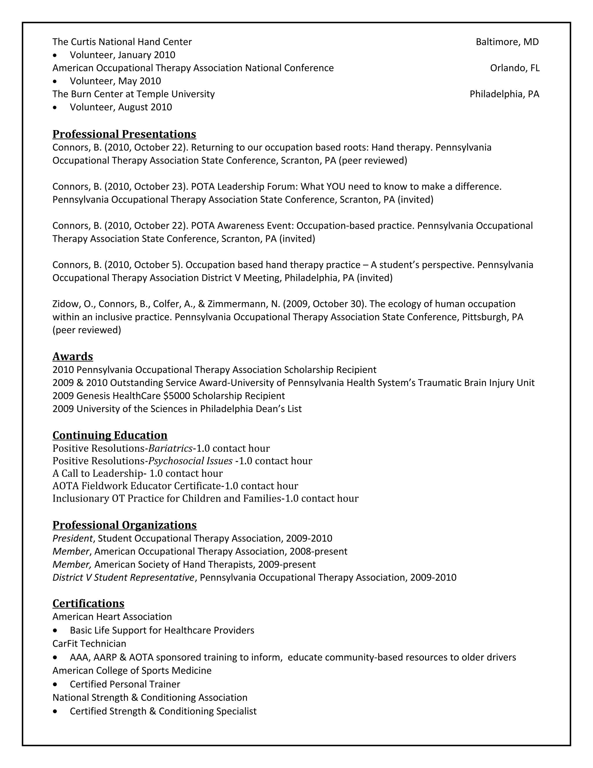 Brian P. Connors Resume | DOC