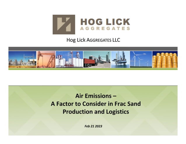 PRODUCTION & LOGISTICS FOR AN IN-MARKET FRAC SAND SUPPLY | PPT