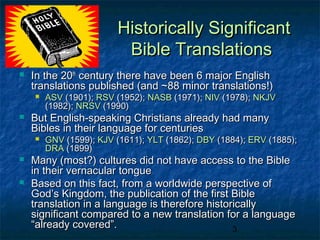 Turning Points, Chapter 13, Bible Translation | PPT