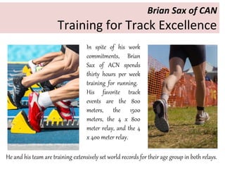 Brian Sax of ACN Multi-Level Marketing | PPT | Track and Field | Sports