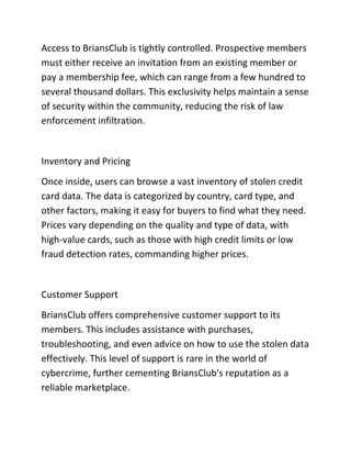 Exploring BriansClub: An In-depth Analysis | PDF