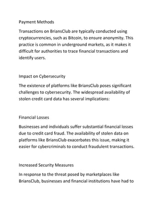 Exploring BriansClub: An In-depth Analysis | PDF